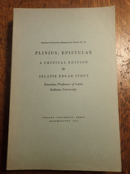 Plinius: Epistulae. A Critical Edition. – The Paideia Institute Store